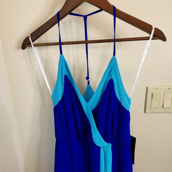 Lulus | Dresses | Lulus Bright Side Cobalt Blue Color Block Maxi Dress ...